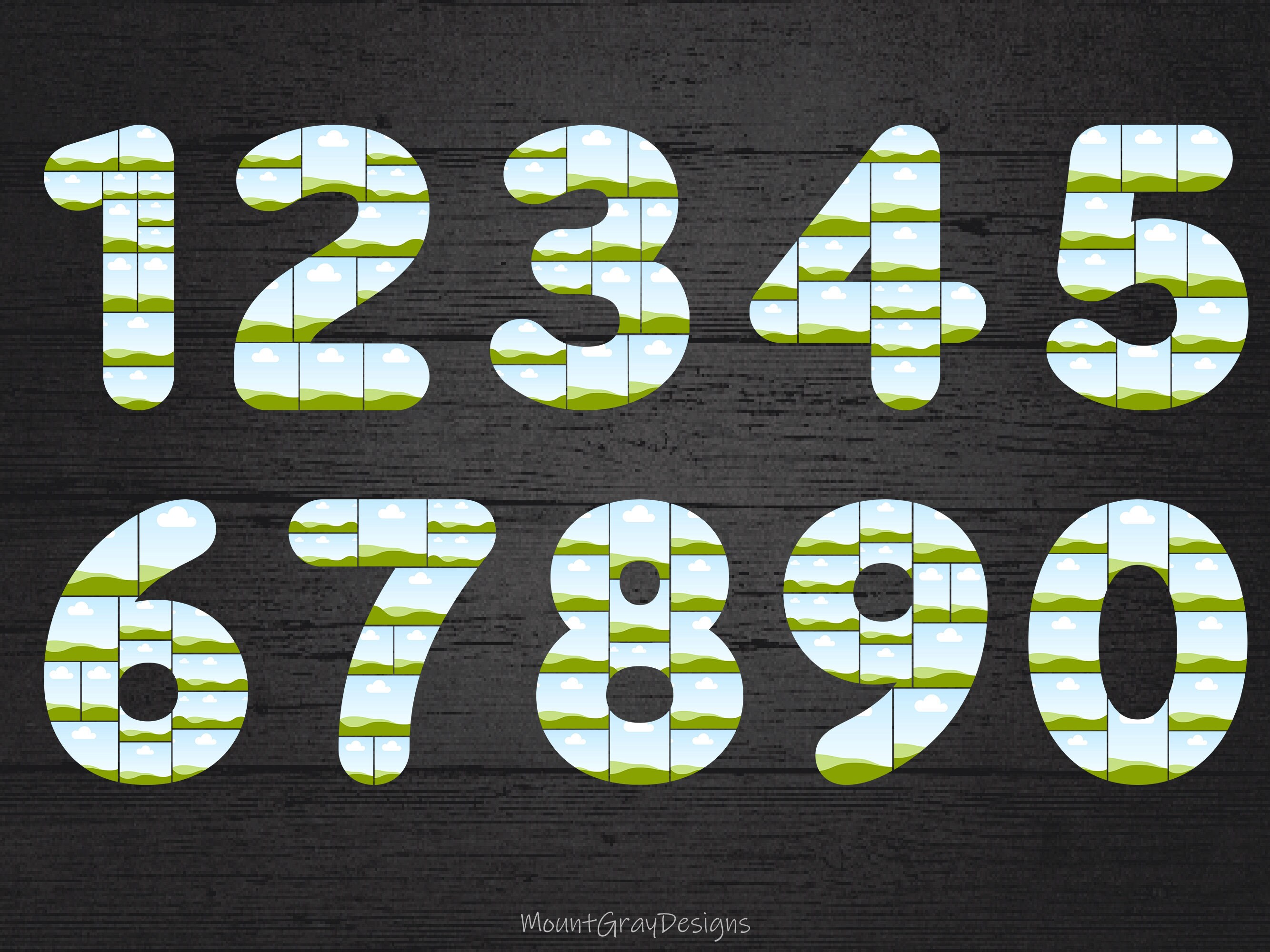 Number Photo Collage Template, Editable Canva Frames, Custom Picture ...