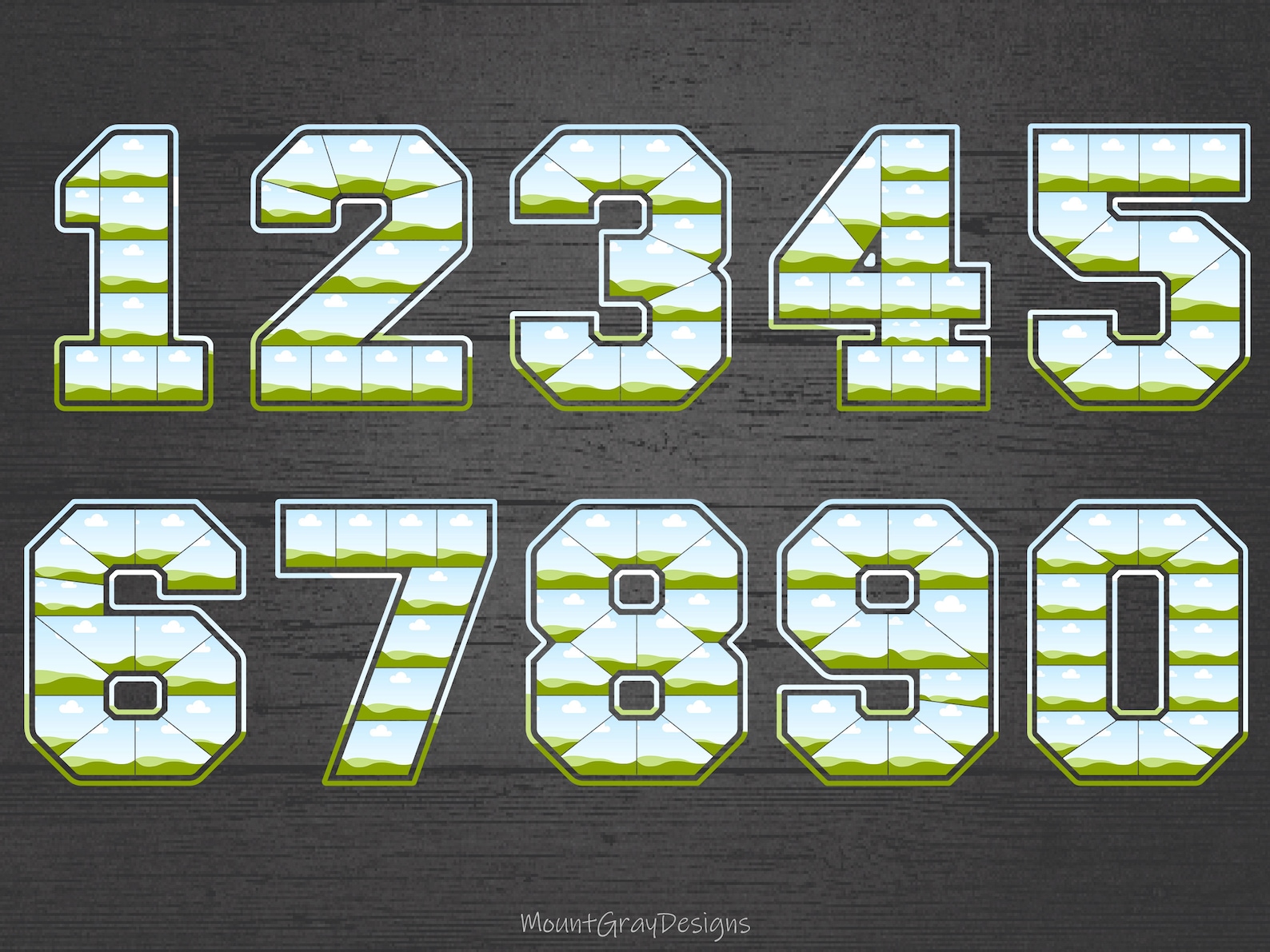 Number Photo Collage Template, Editable Canva Frames, Custom Picture ...