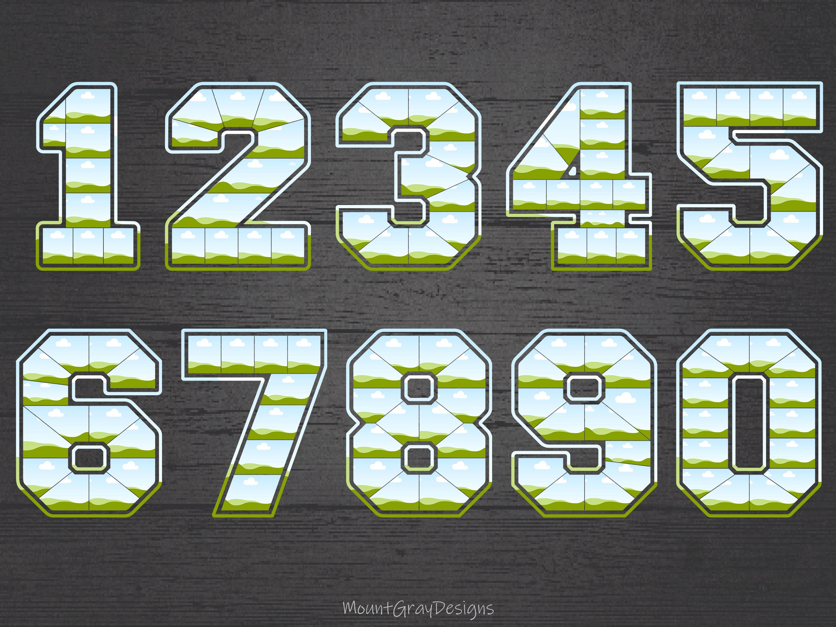 Number Photo Collage Template, Editable Canva Frames, Custom Picture ...