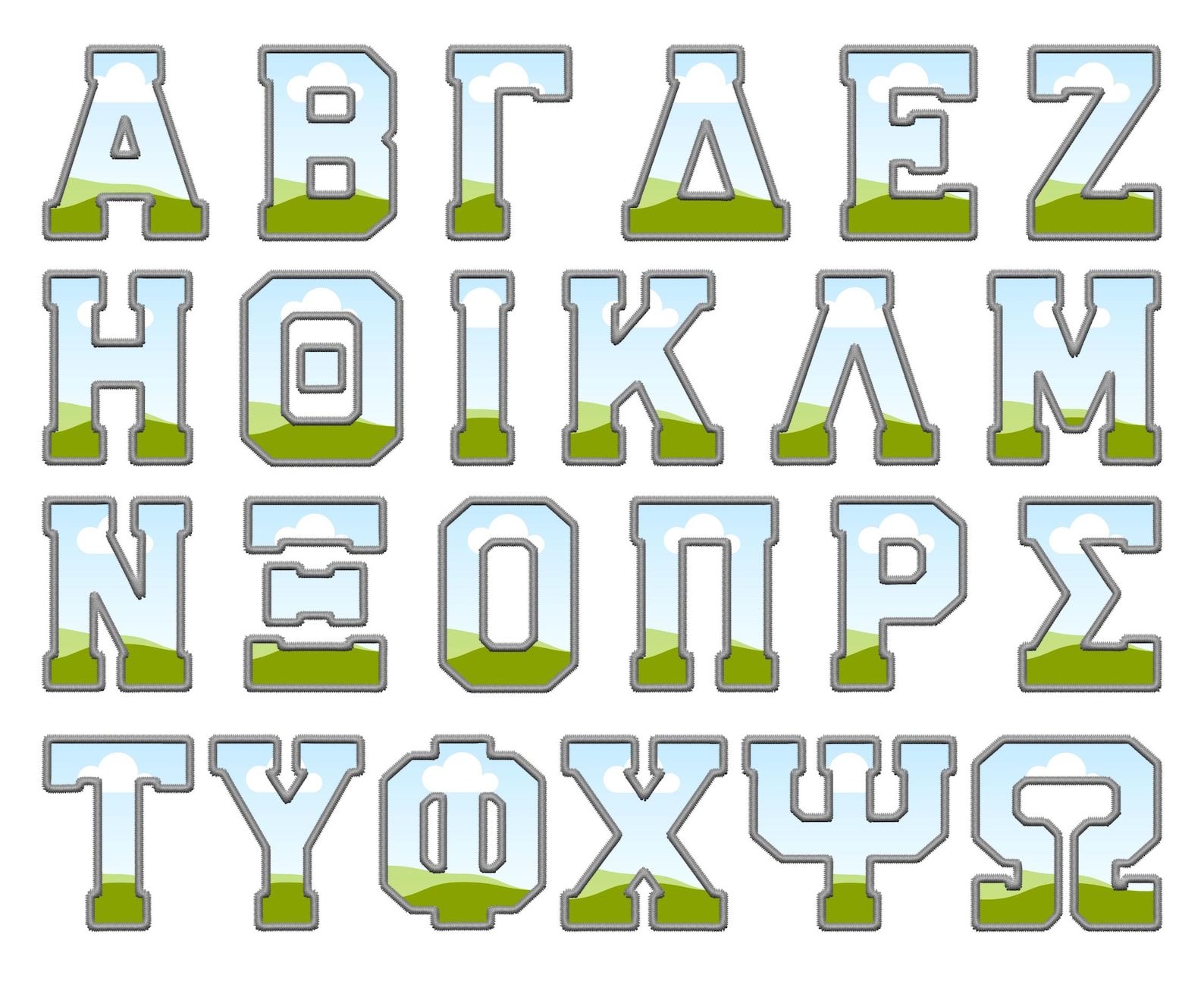 Greek Letters Canva Frame Template, Sorority Letters Alphabet, Greek ...