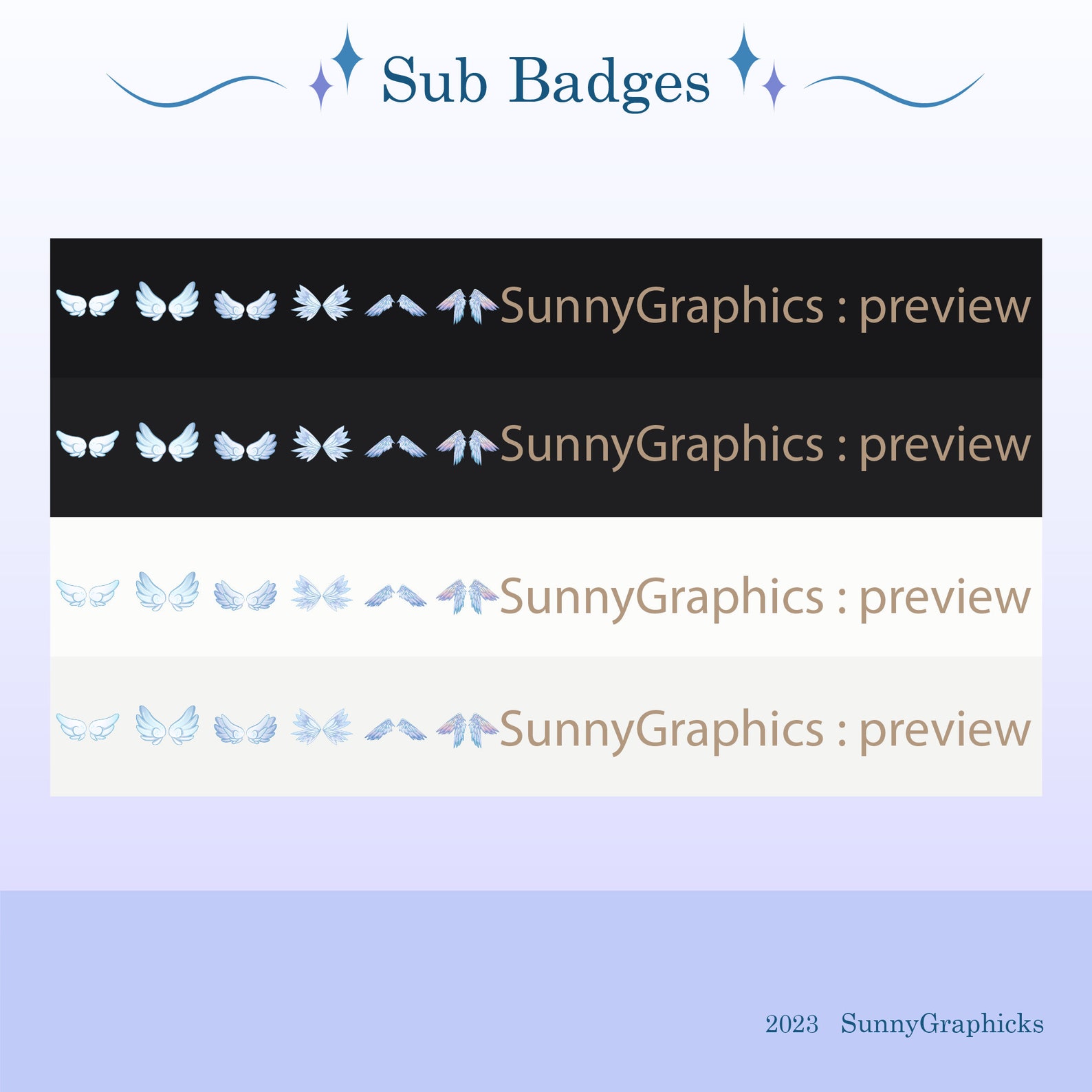 6 Wing Twitch Badges |twitch Sub Badges | Twitch Subscriber Badges ...