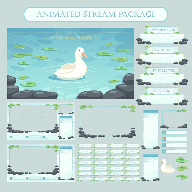 Animated Cozy Twitch Overlay Duck Themed Cotagecore Stream - Etsy