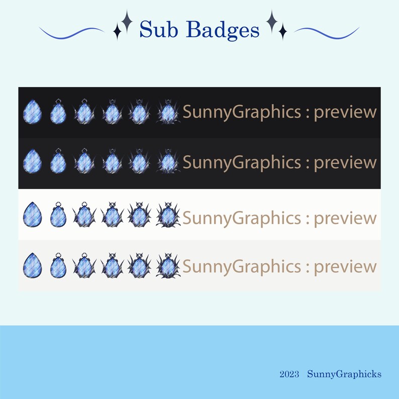 6 Gem Twitch Badges twitch Sub Badges Crystal Sub Badges - Etsy