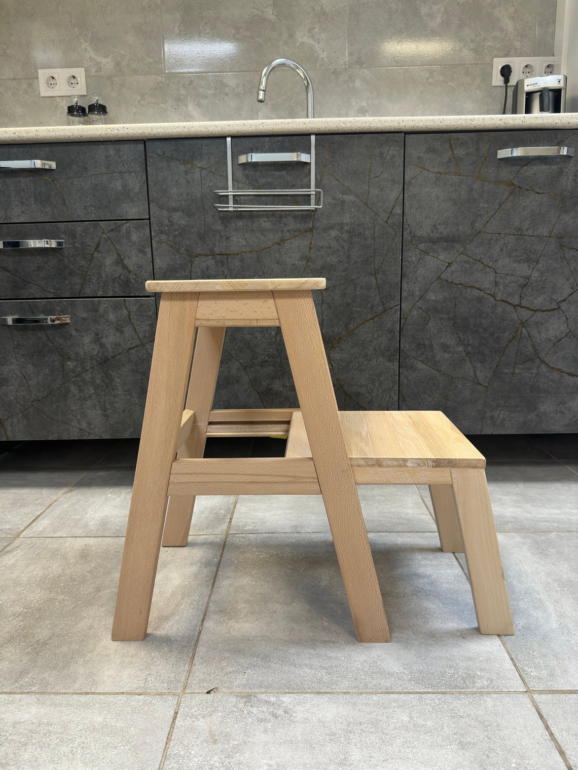 Step Wooden Stool, Library Stool, Stool With Drawers, Step Ladder for ...