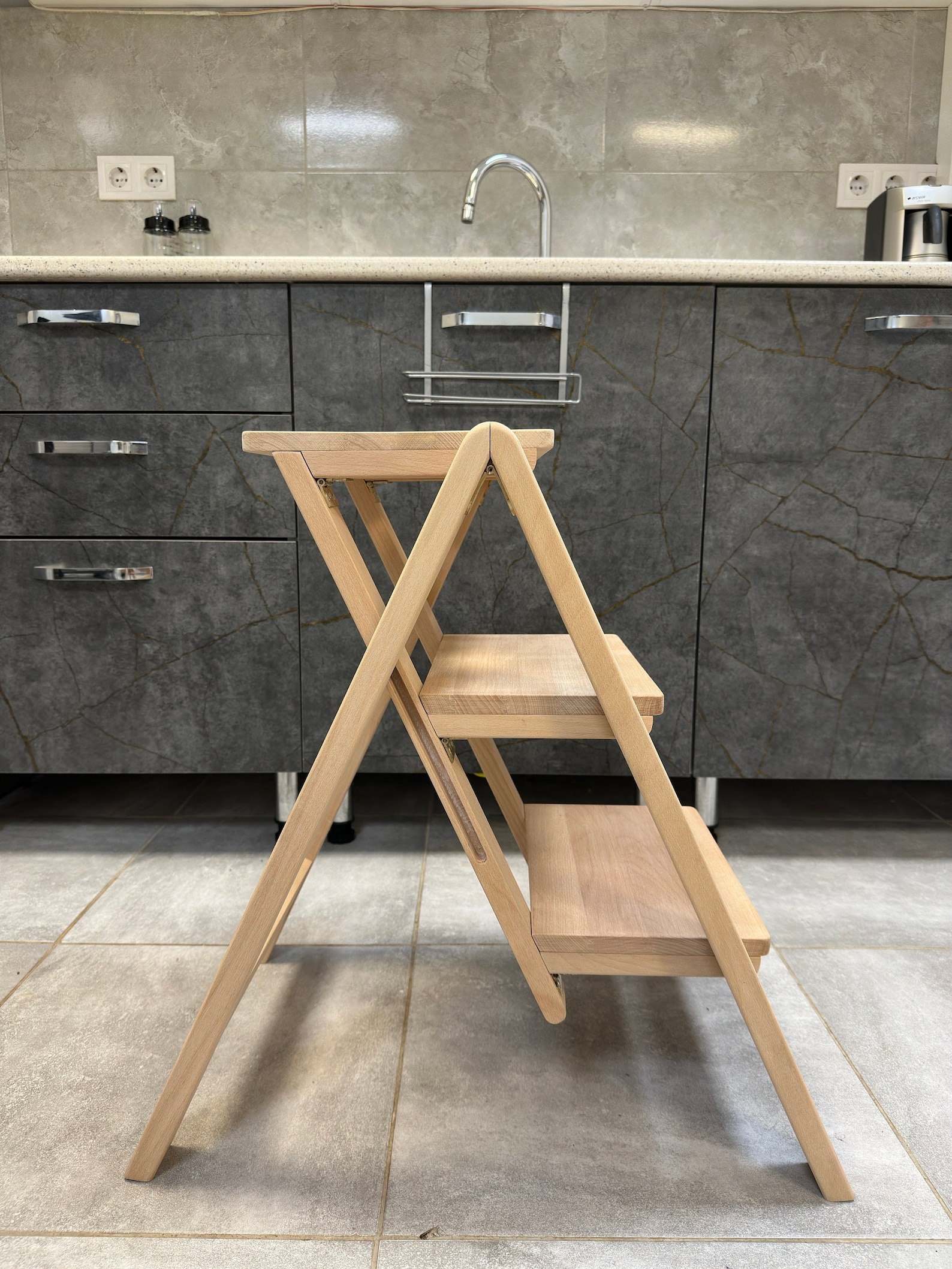 Step Ladder, Handmade Ladder, Kitchen Stool, 3 Steps Stool, Library ...