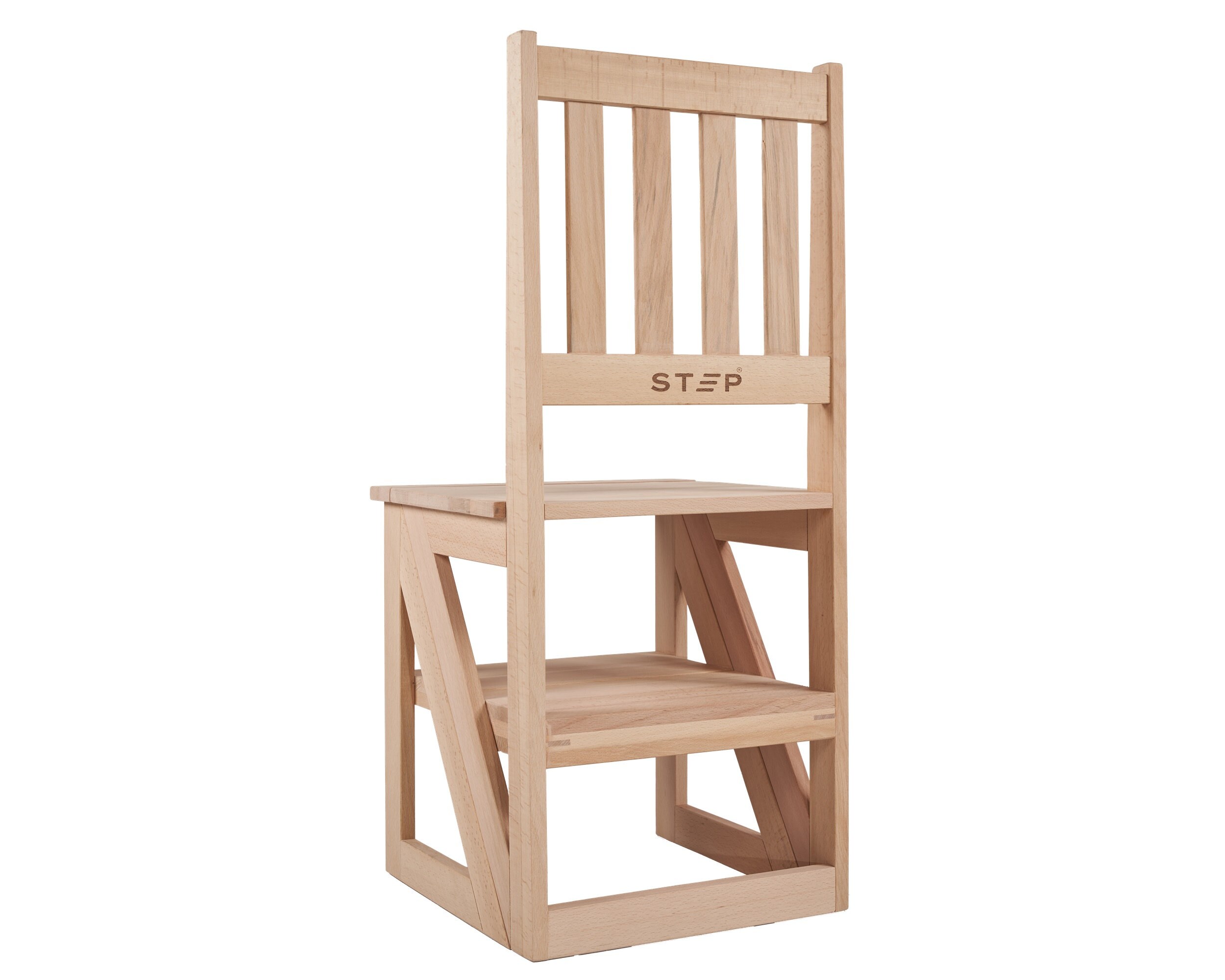 Multipurpose Chair, Library Step, Wooden Stool, Step Ladder, Kitchen ...
