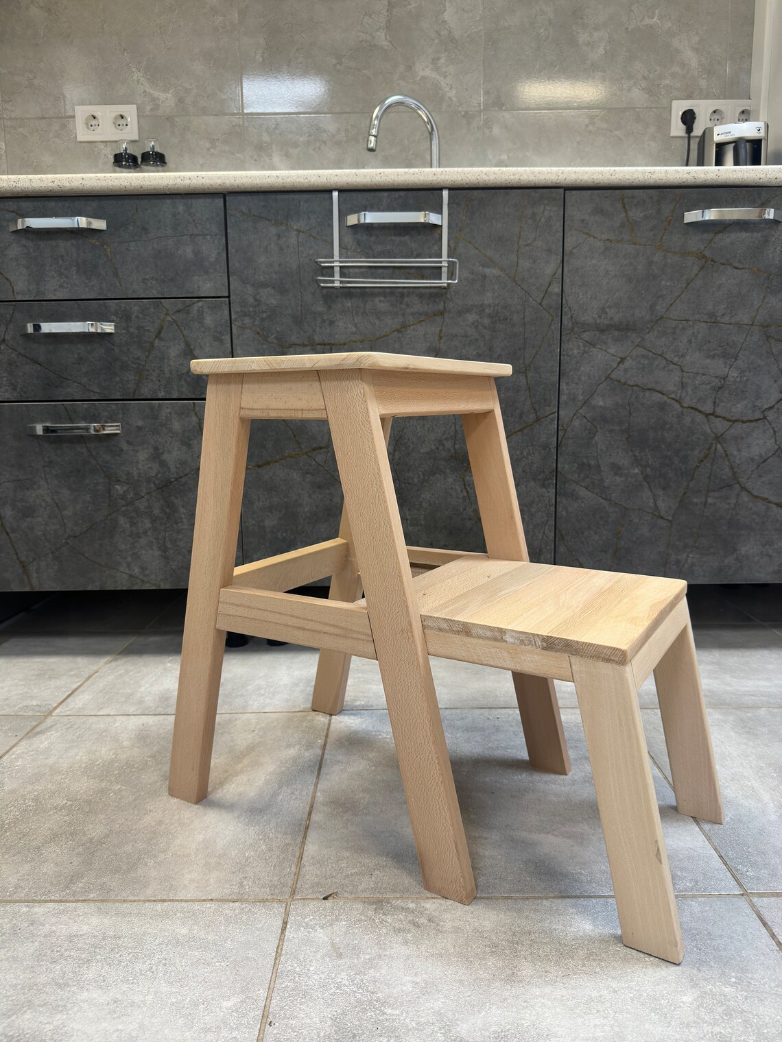 Step Wooden Stool, Library Stool, Stool With Drawers, Step Ladder for ...