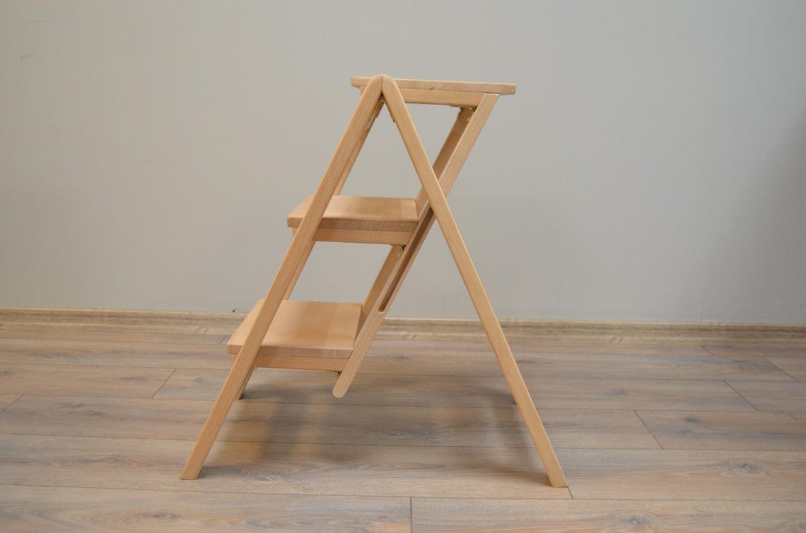 Step Stool, Kitchen Stool, Library Ladder, Handmade Stool, Foldable ...