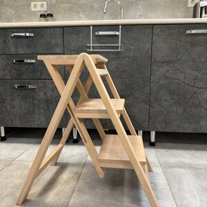 Step Ladder, Handmade Ladder, Kitchen Stool, 3 Steps Stool, Library ...