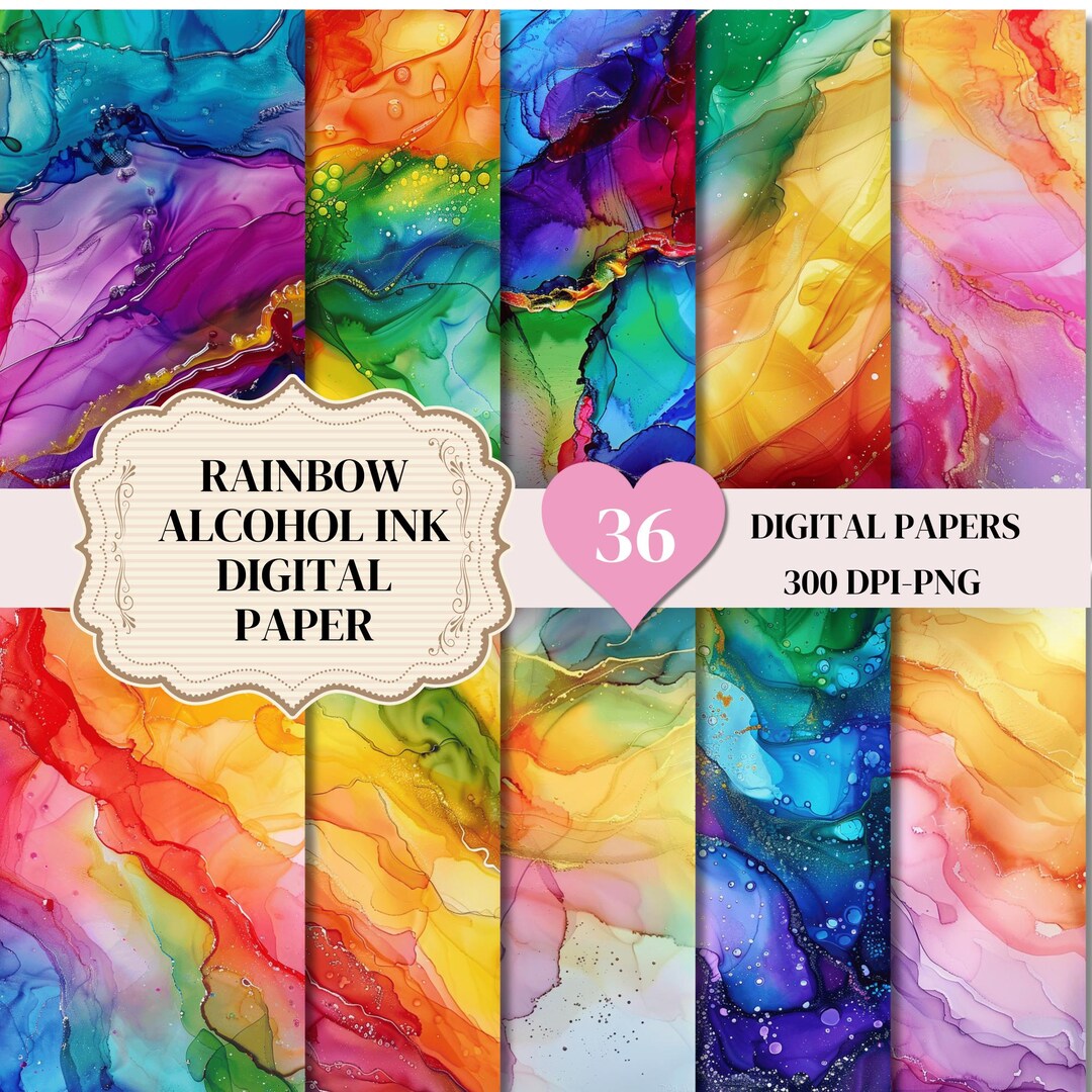 Alcohol Ink Art, Alcohol Prints Set, Printable Paper Pack, Digital ...
