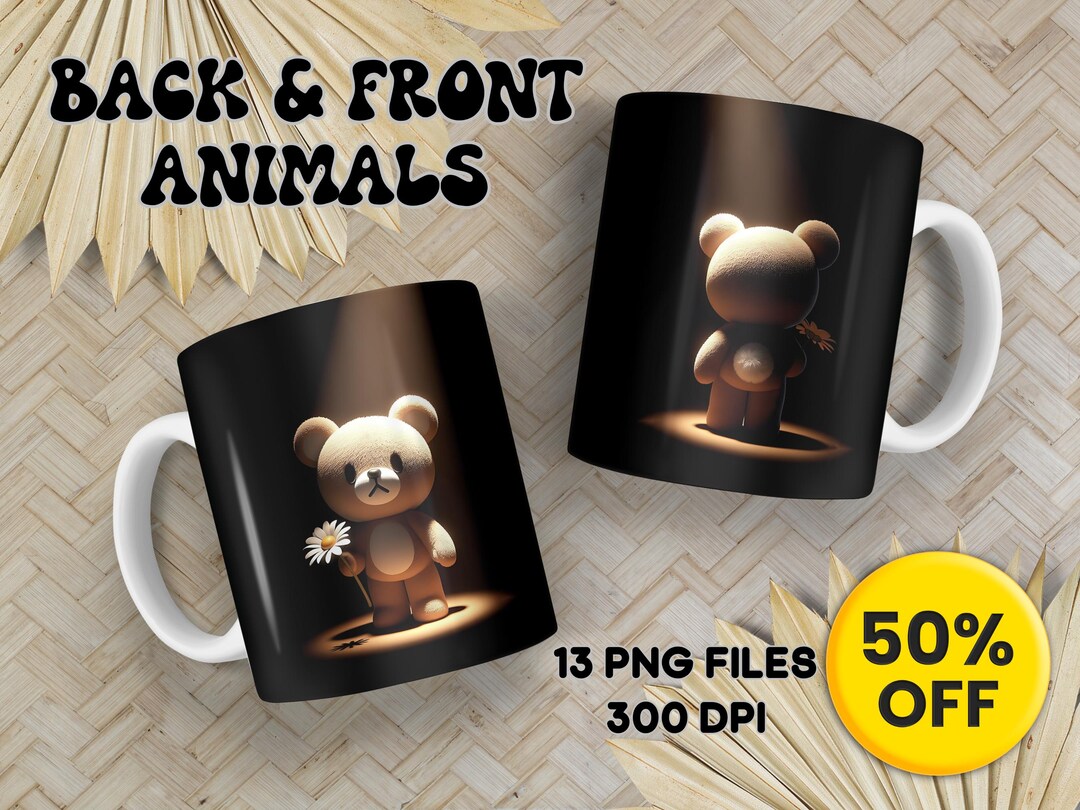 13 3D Animals Front and Back Mug Design, Mug Wraps for 11oz and 15oz ...