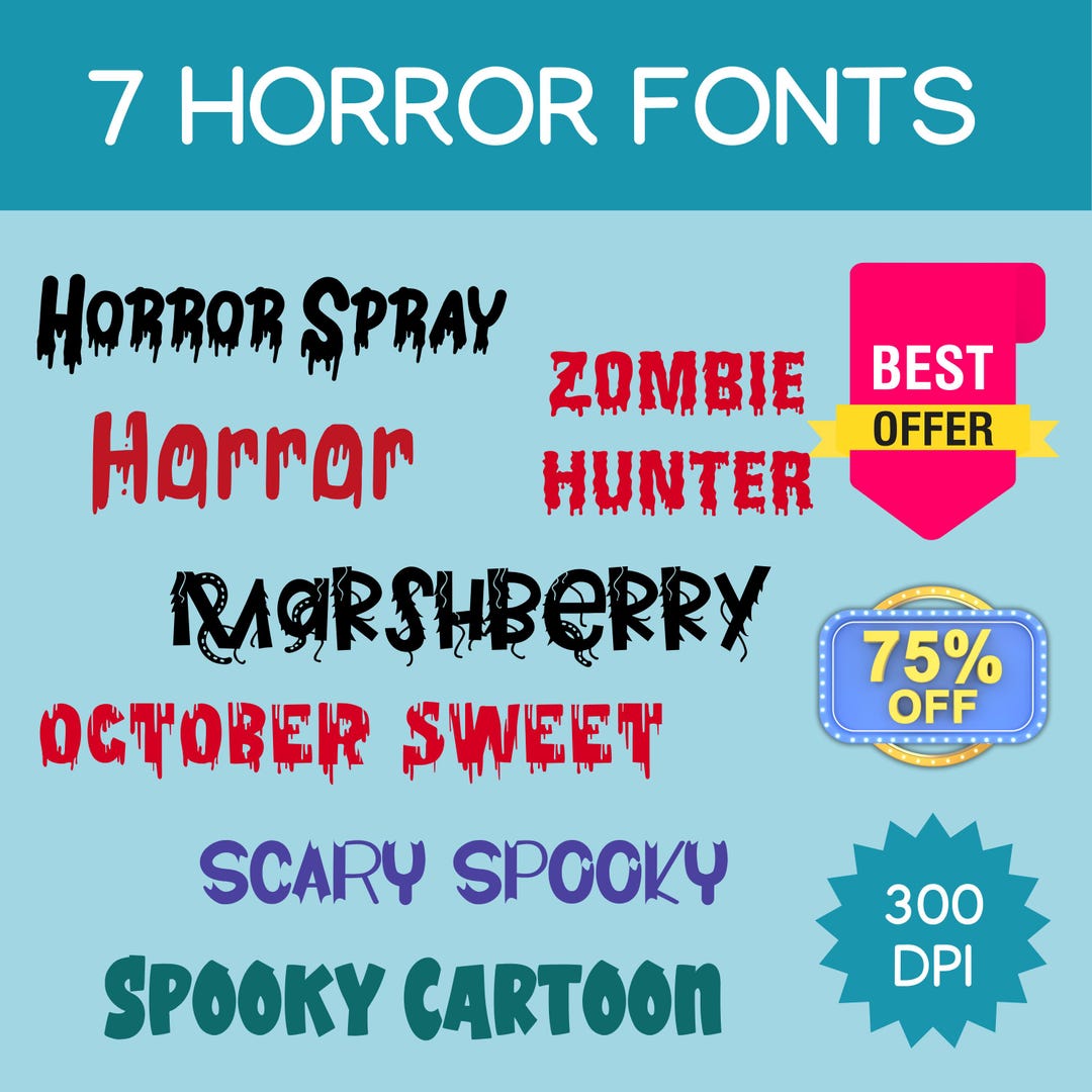 Halloween Fonts, Horror Fonts, Halloween Font Bundle, Scary Font Text ...