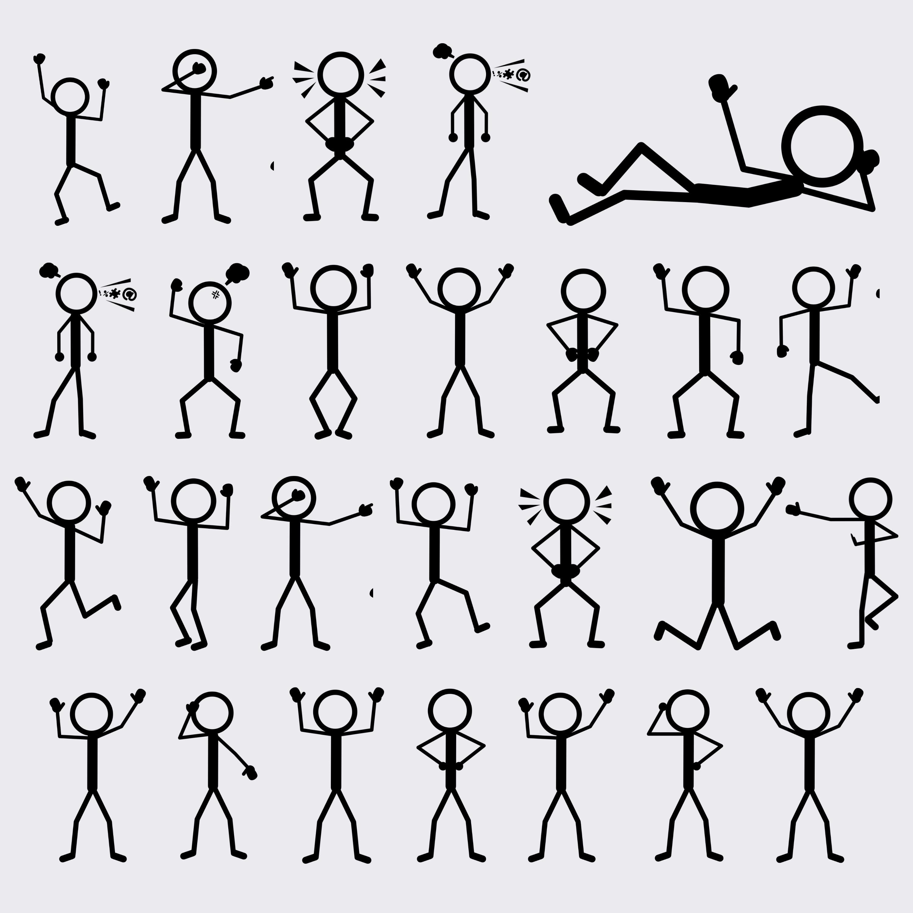 40 Stickman PNG & Clipart Bundle – Stick Figure SVG, Stickman Drawings ...