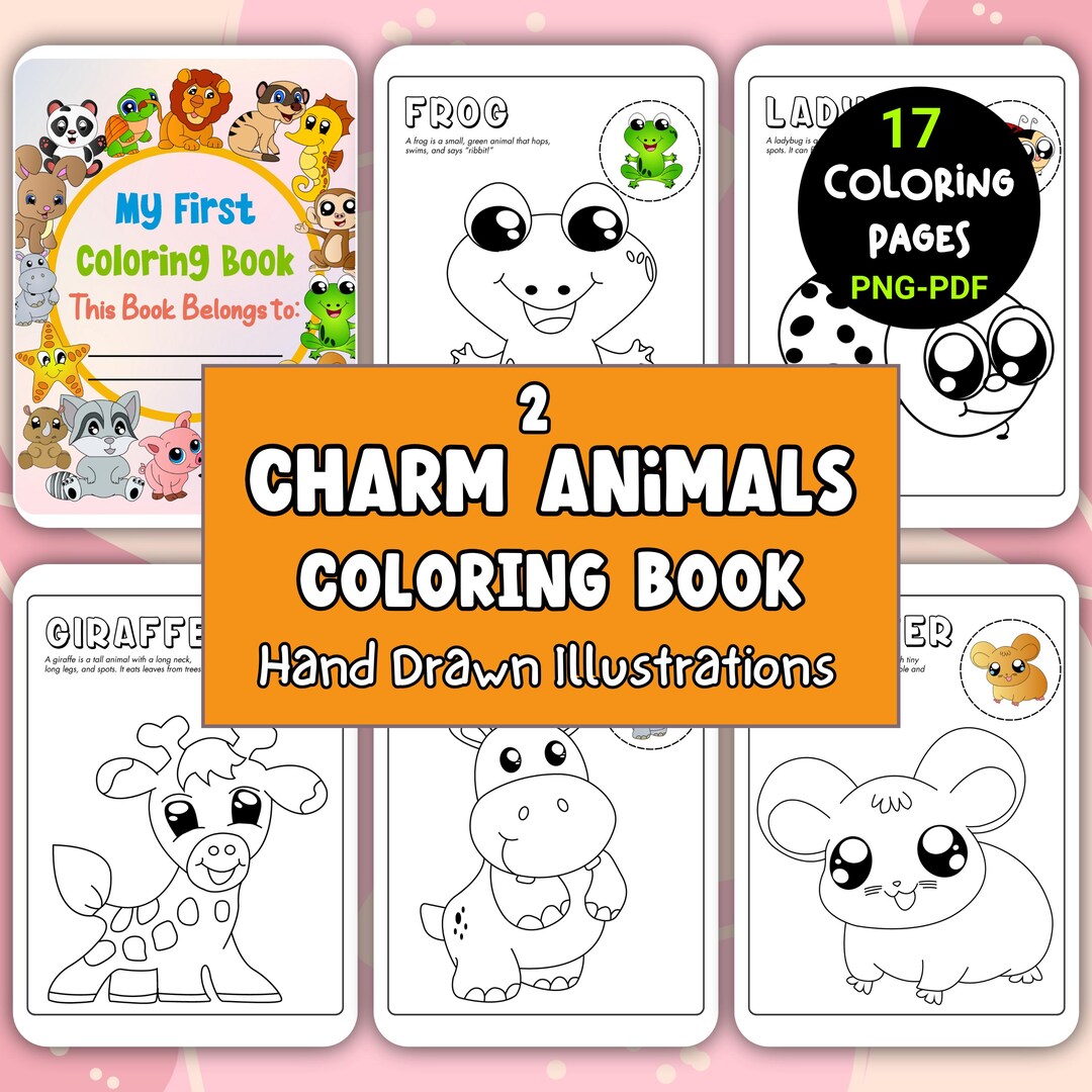 Printable Animal Coloring Book for Toddlers Cute Farm Animals Baby ...