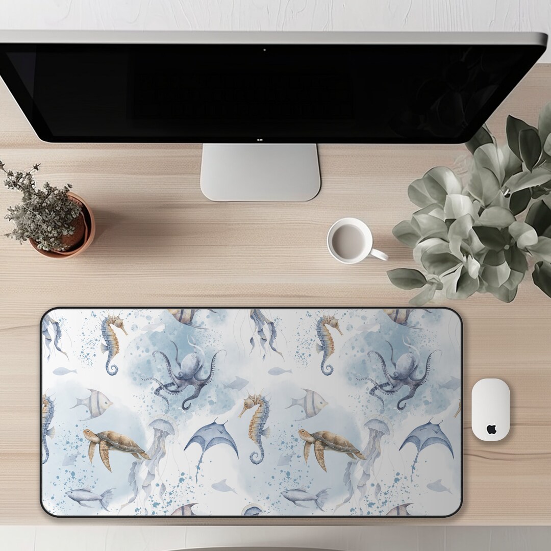 Sea-themed Desk Mat Decor - Etsy