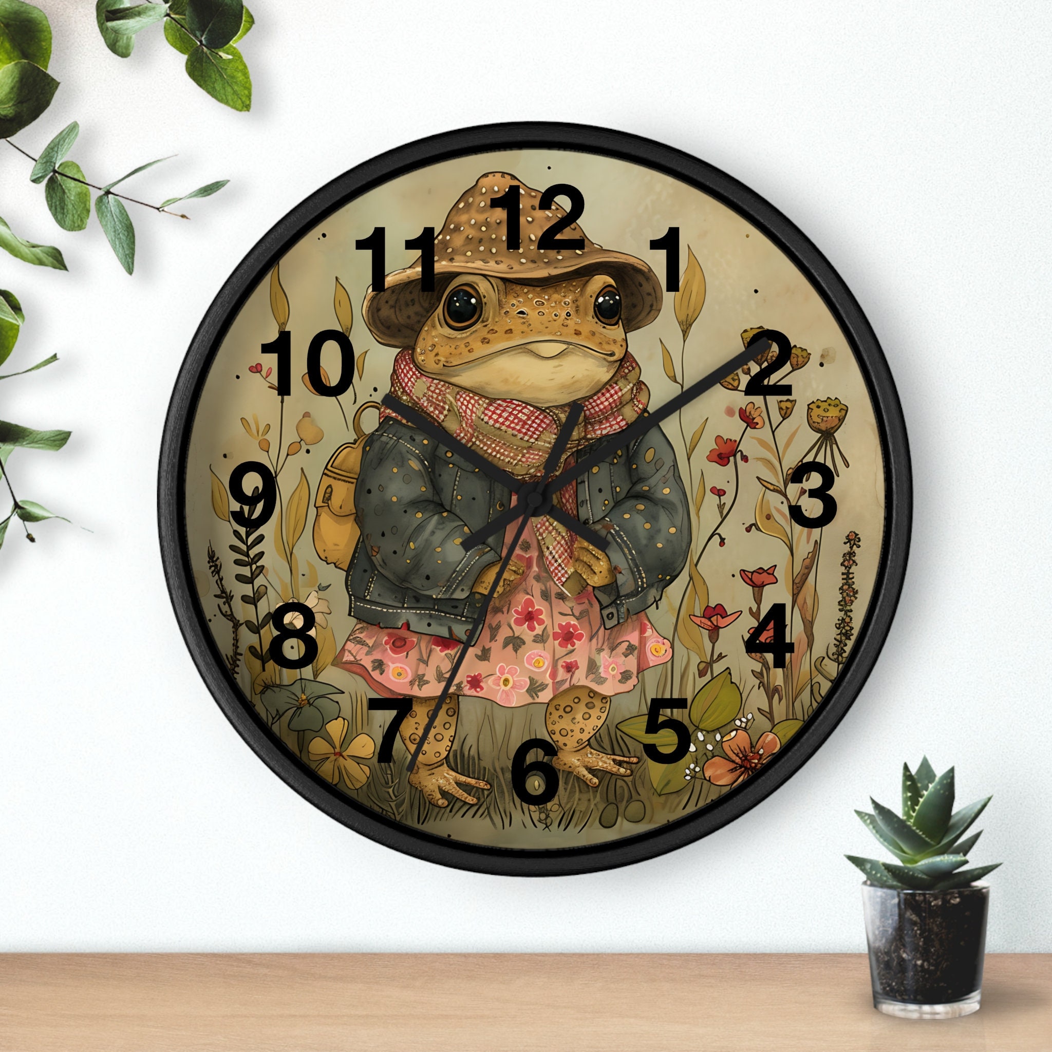 Enchanting Cottagecore Frog Clock: Whimsical Addition to Woodland Kids ...