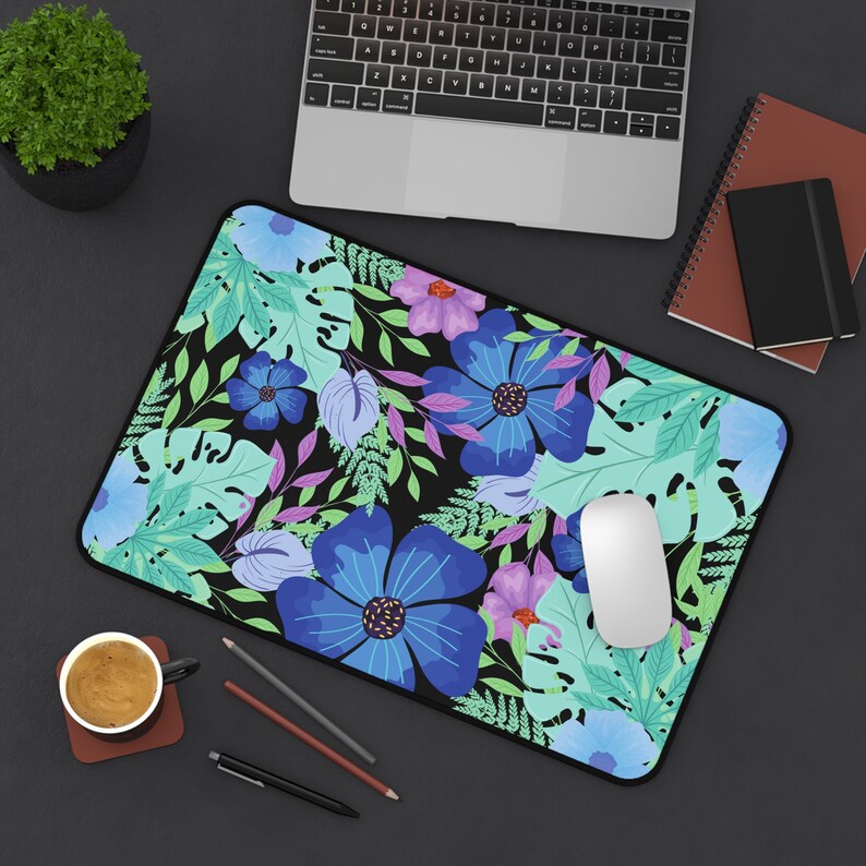 Pastel Botanical Desk Mat Floral Desk Mat Gamer Girl Aesthetic Desk Pad ...