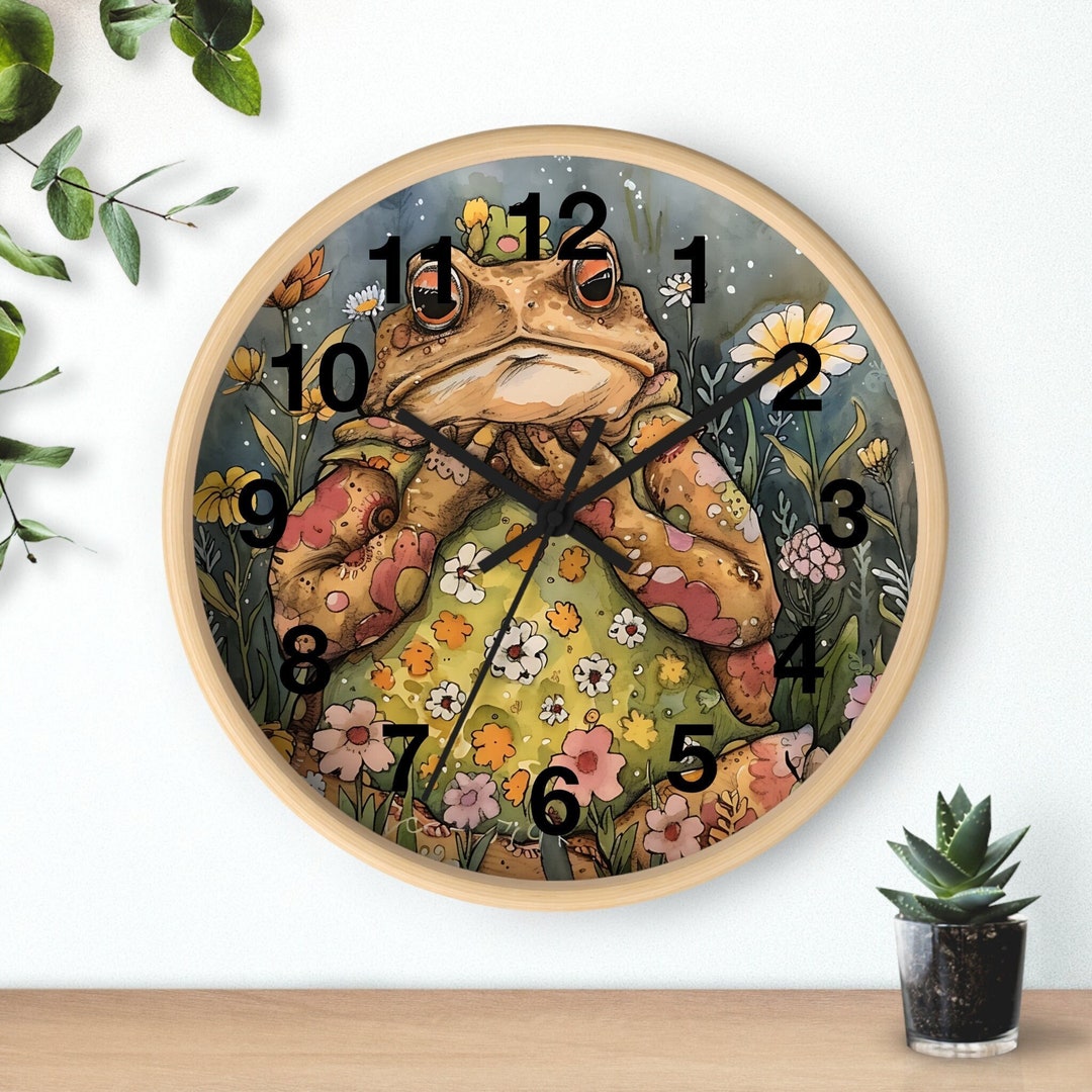 Whimsical Frog Wall Clock - Fairycore Room Decor - Unique Frog Gift for ...