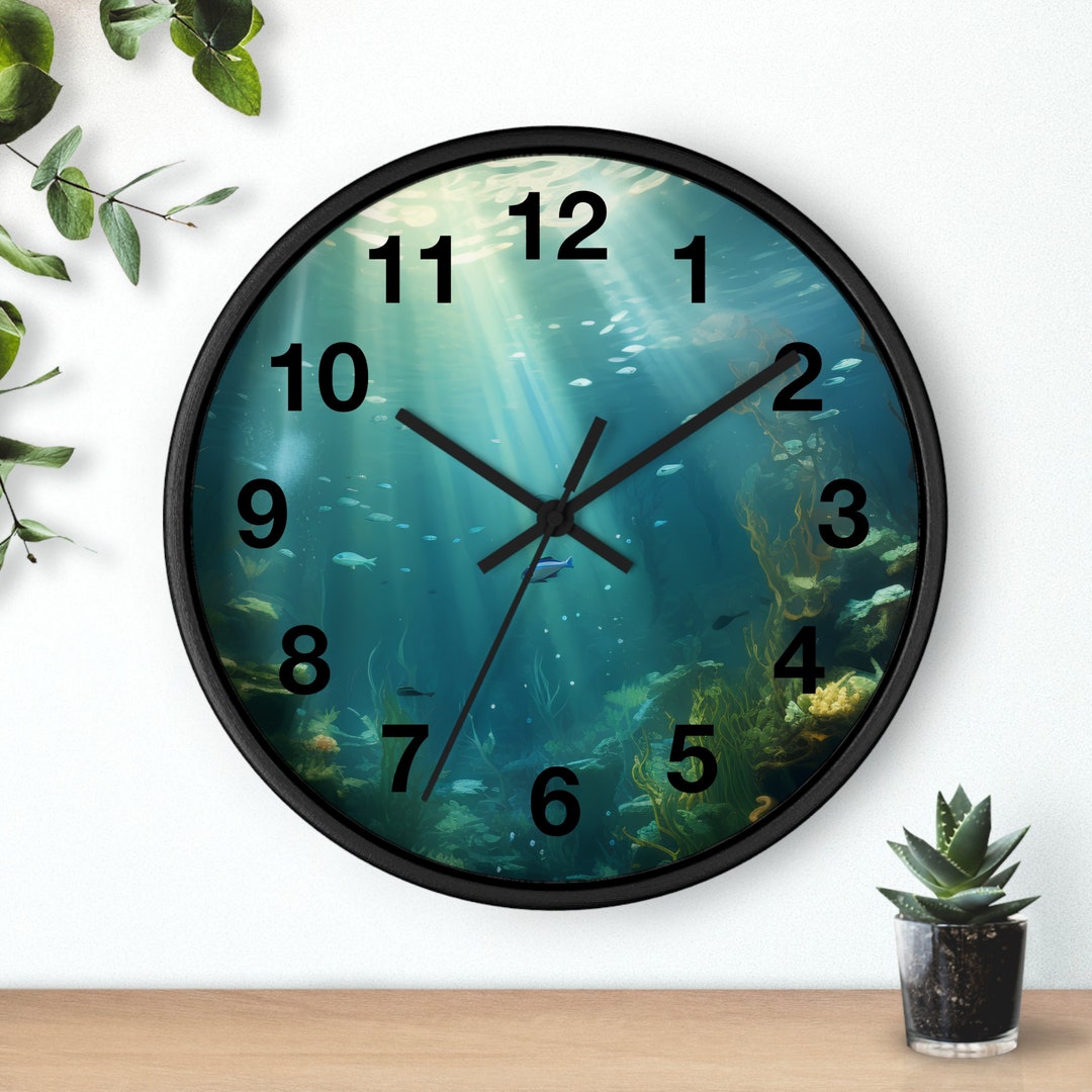 Colorful Ocean Theme Wall Clock: Perfect Beachy Decor and Unique Ocean ...