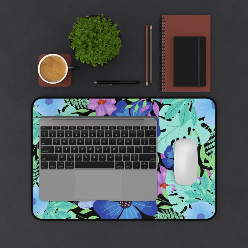 Pastel Botanical Desk Mat Floral Desk Mat Gamer Girl Aesthetic Desk Pad ...
