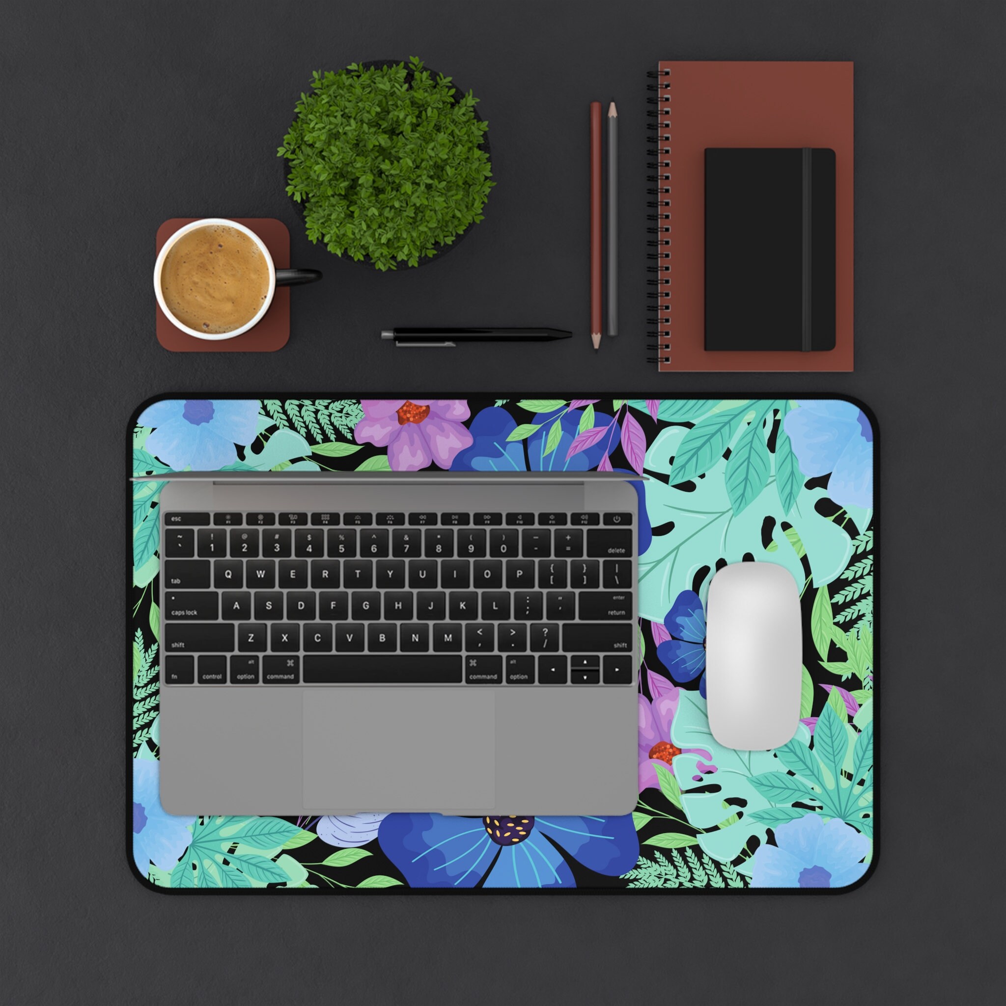 Pastel Botanical Desk Mat Floral Desk Mat Gamer Girl Aesthetic Desk Pad ...