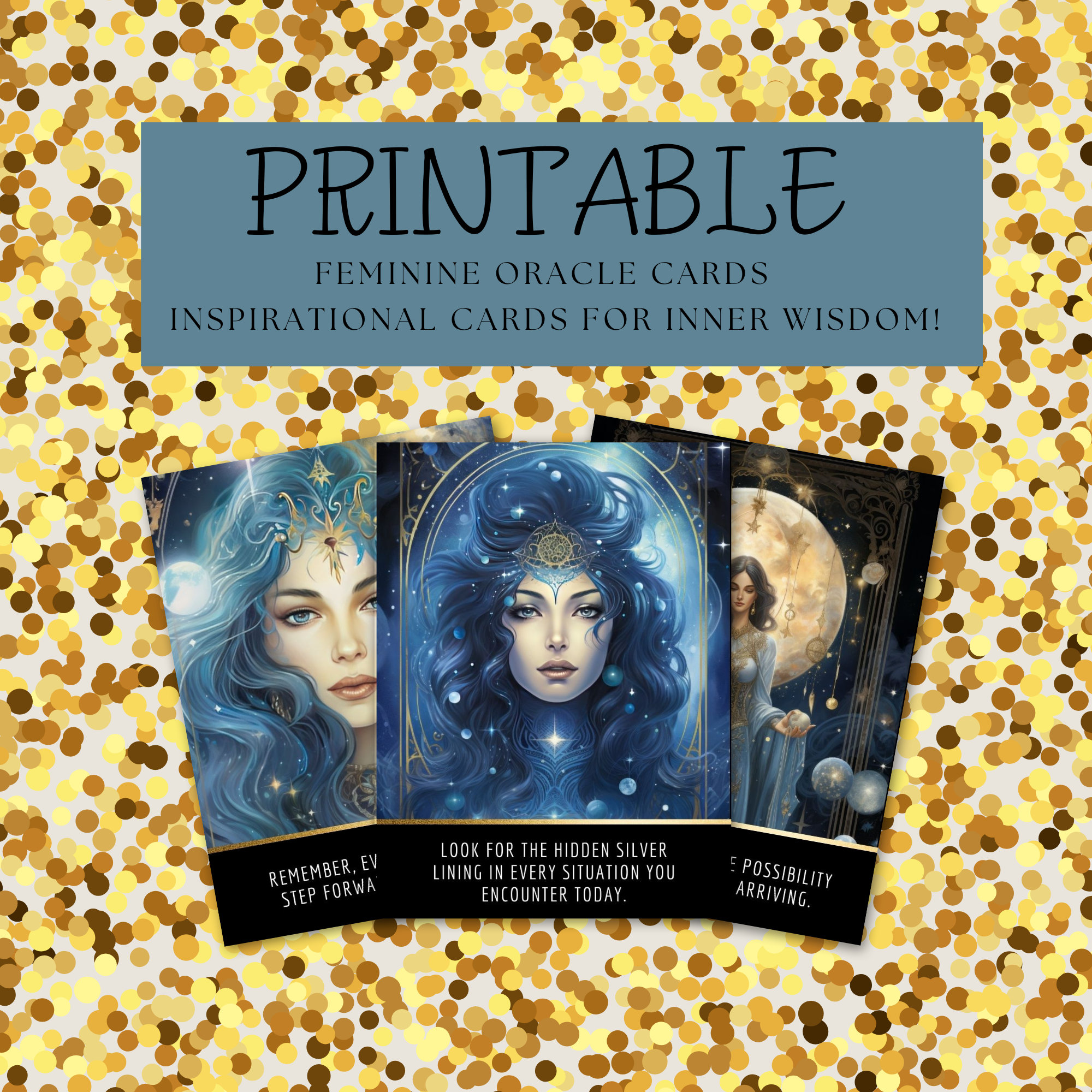 Tarjetas de Oráculo Femenino imprimibles / Baraja de Afirmación ...
