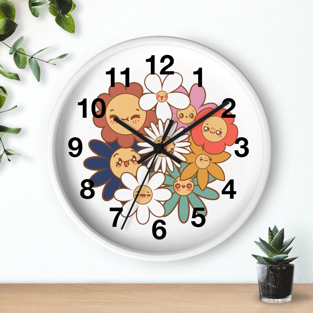 10 Daisy Retro Clock Custom Indie Room Decor Wooden - Etsy