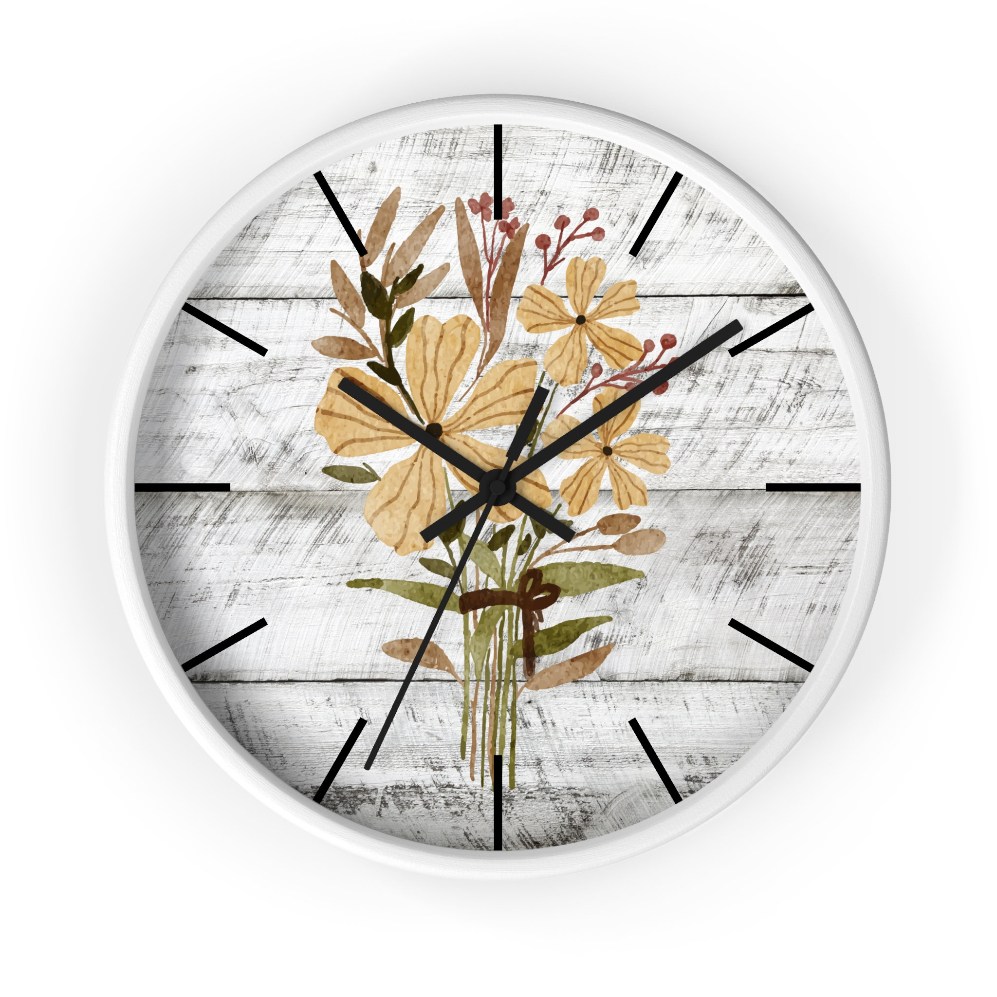 Rustic Wooden Wall Clock - Minimalistic Cottagecore Decor for French ...