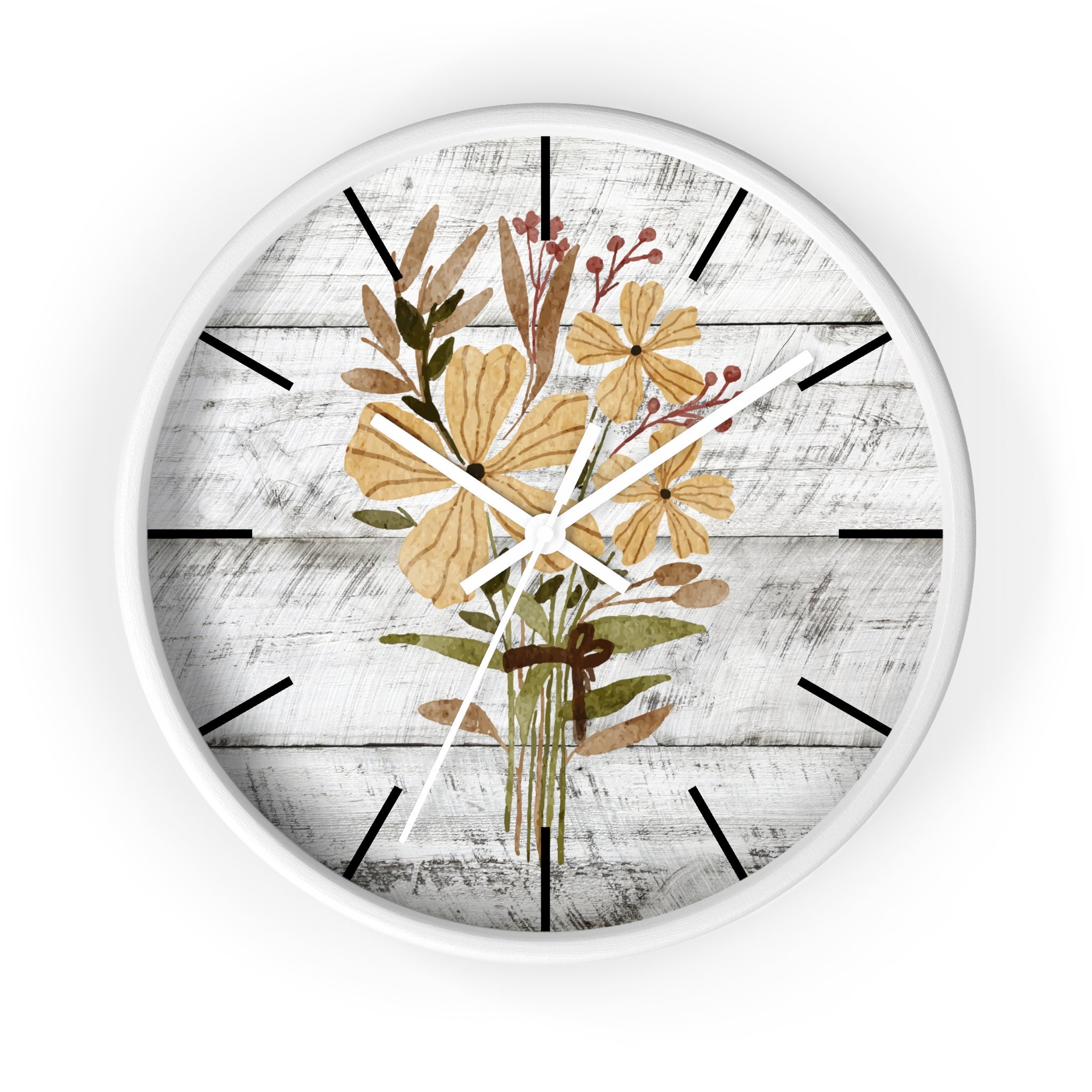 Rustic Wooden Wall Clock - Minimalistic Cottagecore Decor for French ...