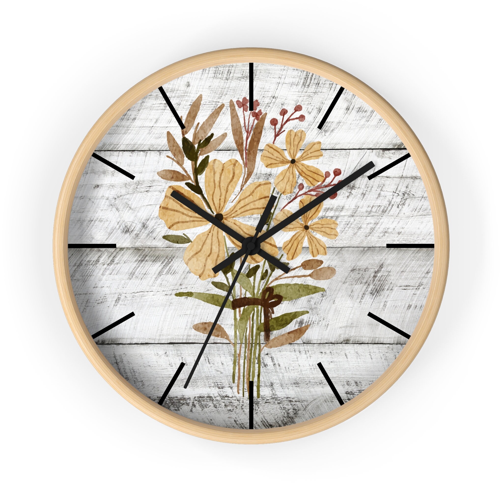 Rustic Wooden Wall Clock - Minimalistic Cottagecore Decor for French ...
