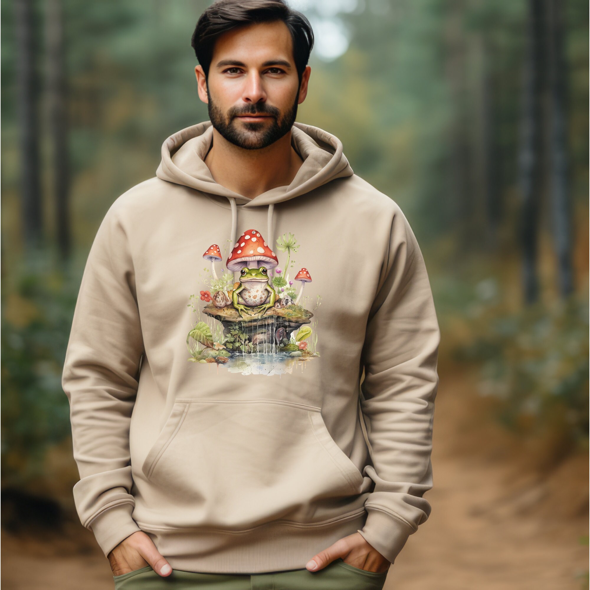 Cottagecore Frog Hoodie wear the Whimsical Froggy Charm, Whimsical Frog ...