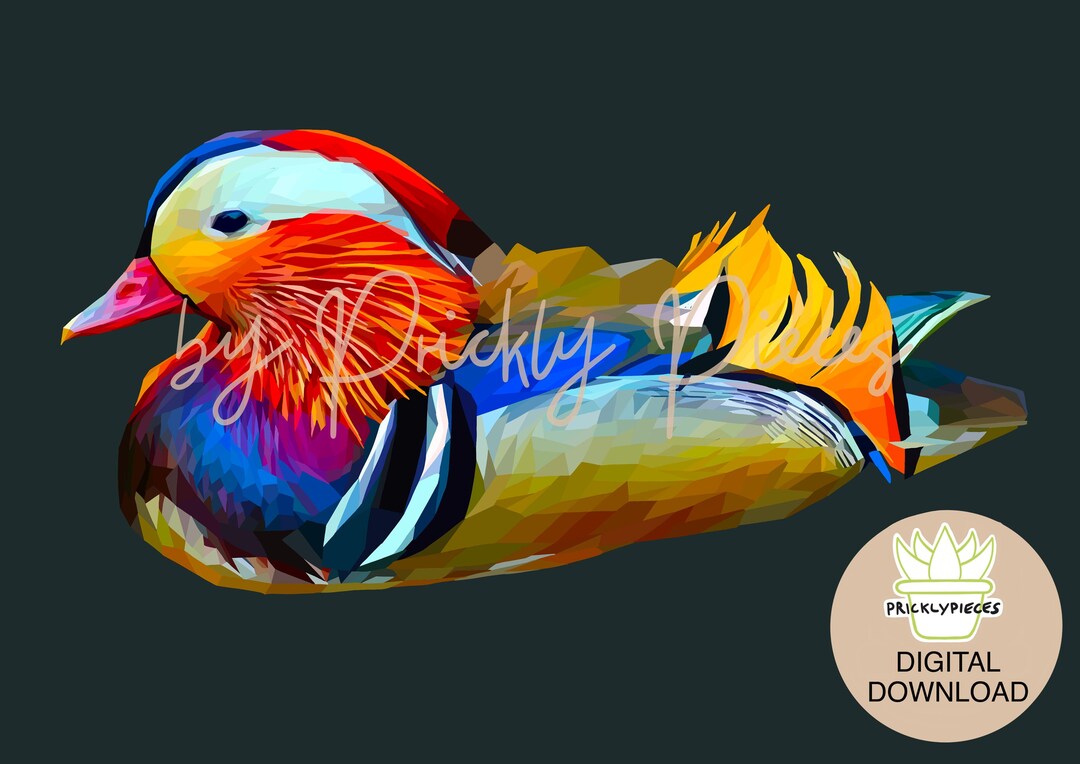 Colourful Geometric Duck Art | Printable Wall Art | Bird Art | Abstract ...