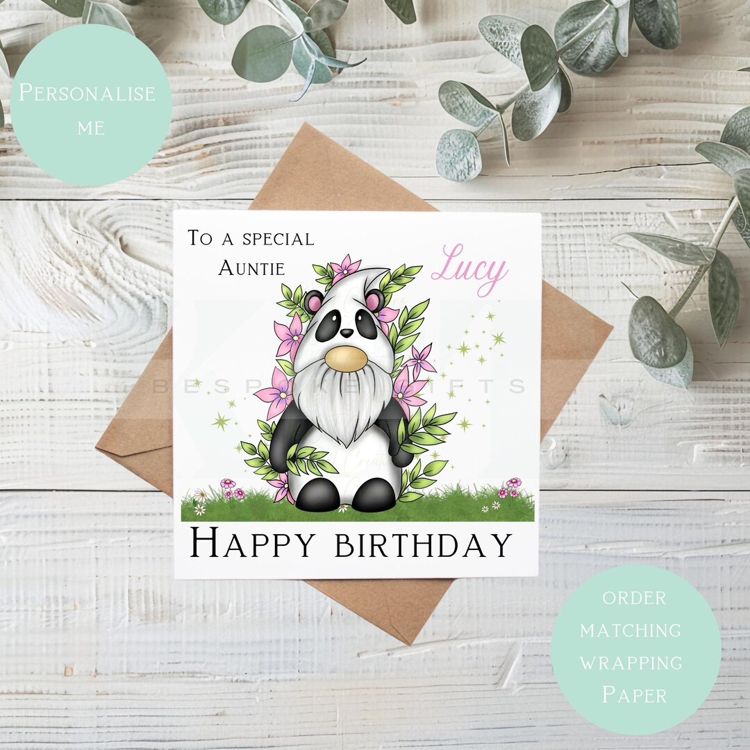 Gonk Panda Birthday Card - Gnome Birthday Card - Birthday Gonk Card ...