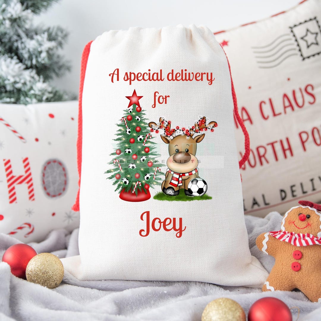 Football Reindeer Santa Sack Christmas Sack Christmas Eve Sacks - Etsy