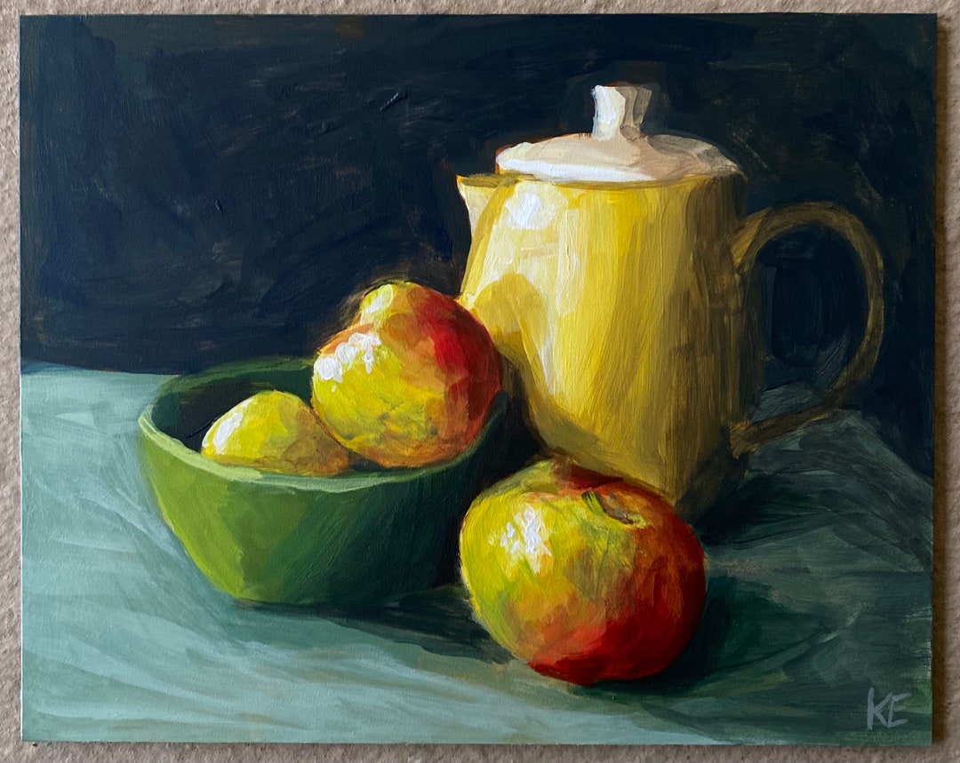 Original Impressionist Still Life Painting, Original Acrylic Painting ...