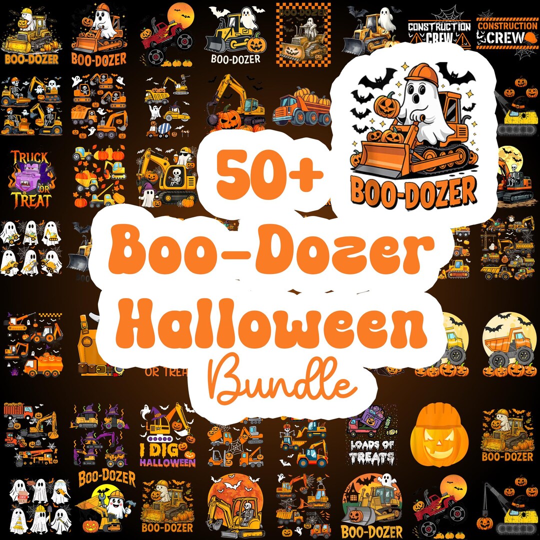 50+ Boo Dozer Halloween PNG Bundle, Cute Bulldozer Pumpkin Truck PNG ...