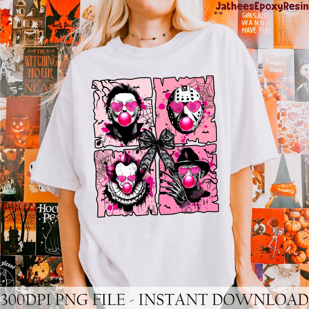 Pink Horror Characters Halloween Png, Halloween Horror Characters Png ...