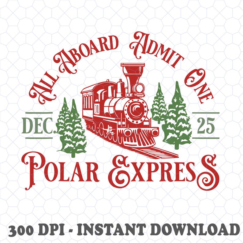 Polar Express Christmas PNG, Funny Holiday North Pole Magic Clipart ...
