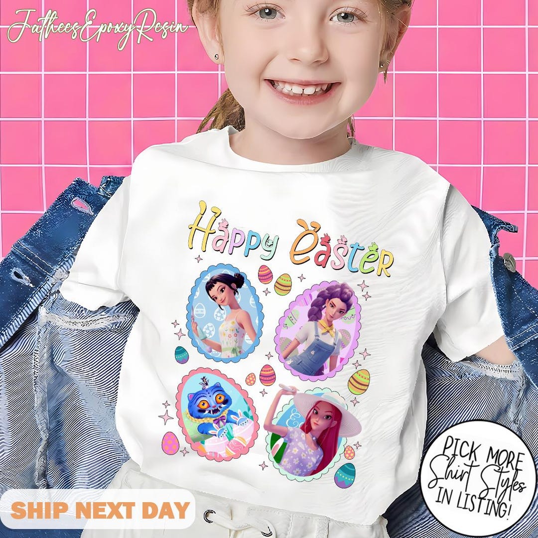 Huntrix Easter Shirt Zoey Rumi Mira, Kpop Anime Easter Tee for Kids ...
