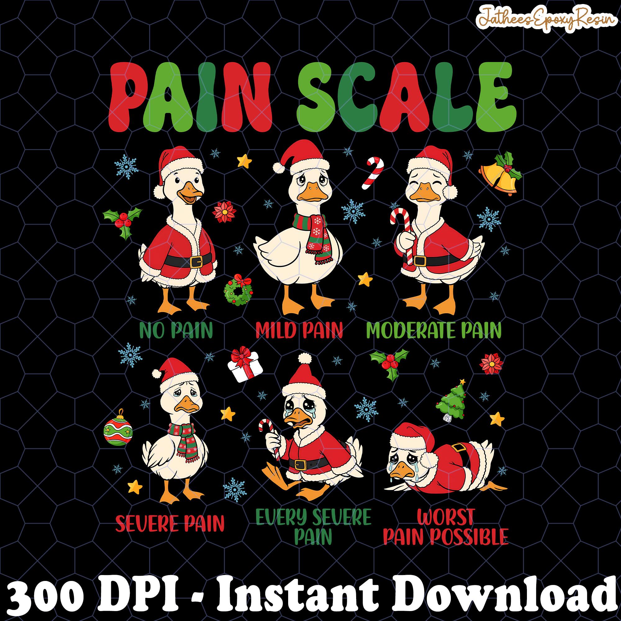 Pain Scale Goose Christmas Mental Health Png, Pain Scale Png, Christmas ...