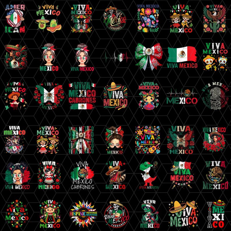 40+ Mexican Independence Day Png Bundle, Viva Mexico PNG Clipart, Cinco ...