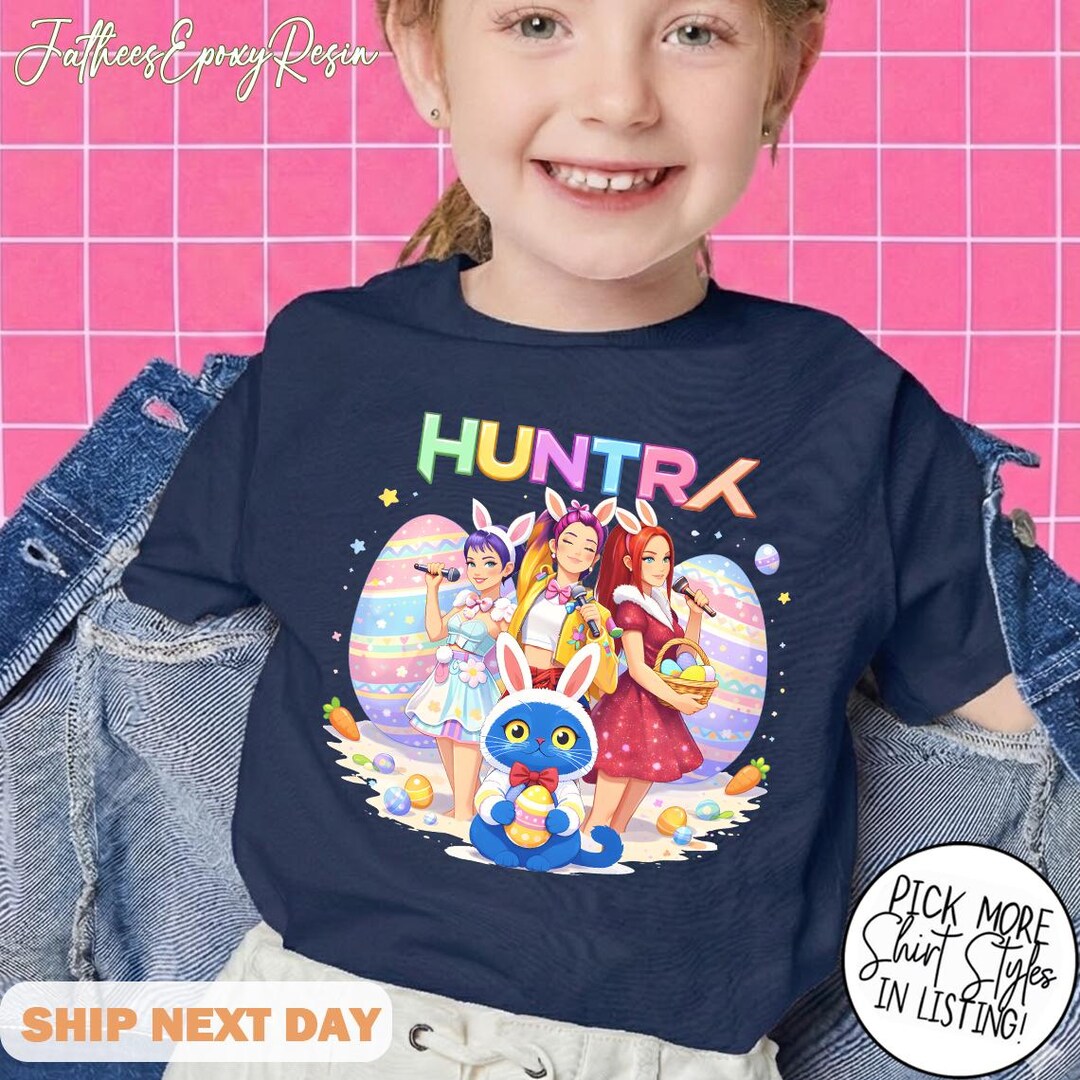 Huntrix Kpop Demon Hunters Easter Shirt Zoey Rumi Mira, Anime Bunny ...