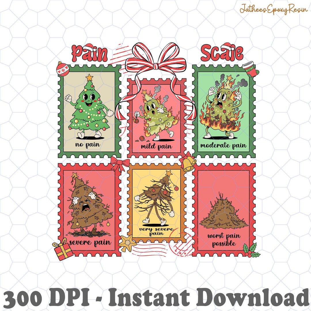 Funny Pain Scale Christmas Tree PNG, Nurse Medical Humor Sublimation ...