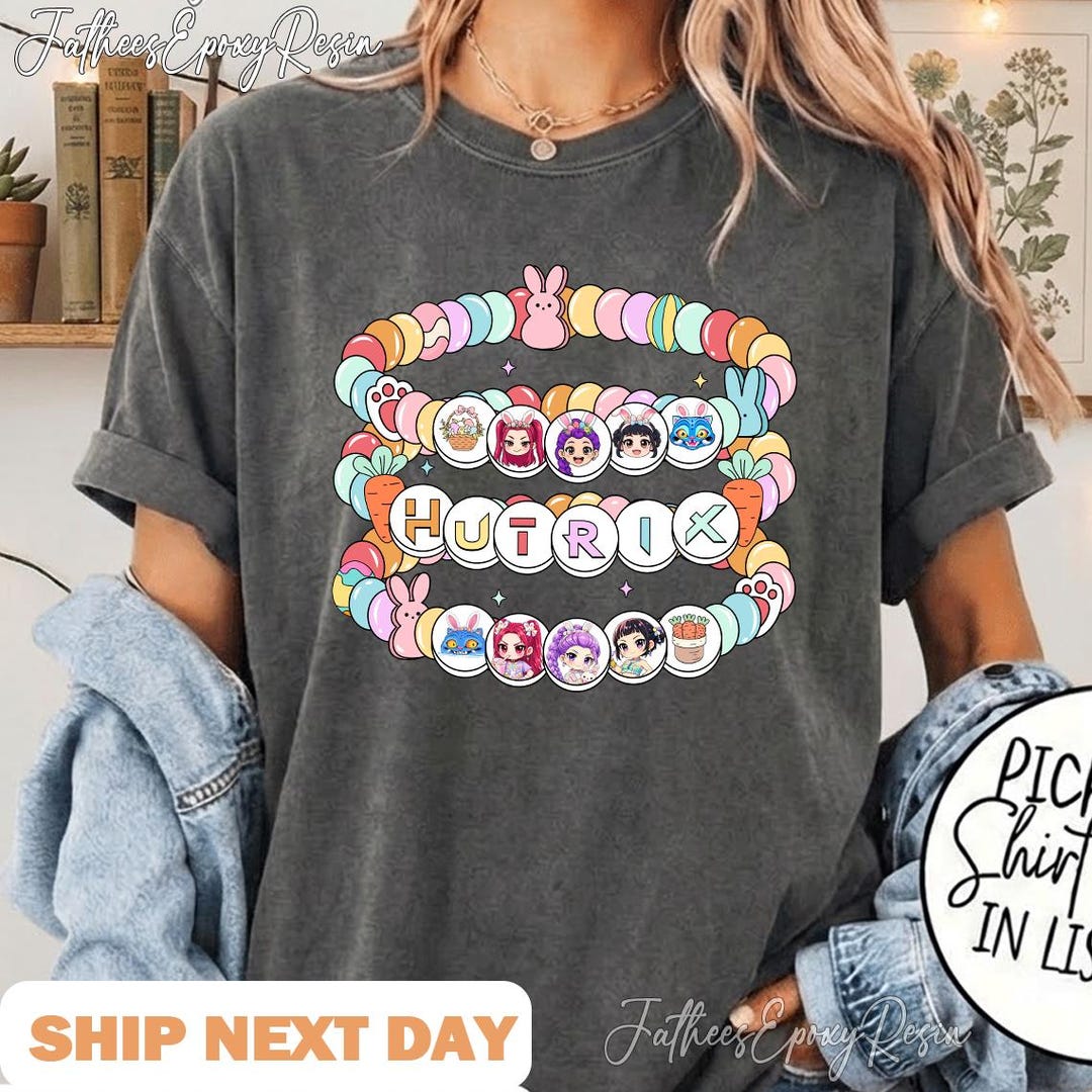 Huntrix Kpop Demon Hunter Easter Bracelet Shirt, Rumi Mira Zoey Derpy ...