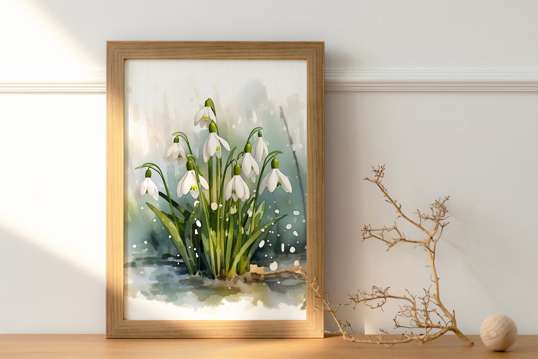 Snowdrop Flower Watercolour Poster FOR DIGITAL DOWNLOAD - Etsy