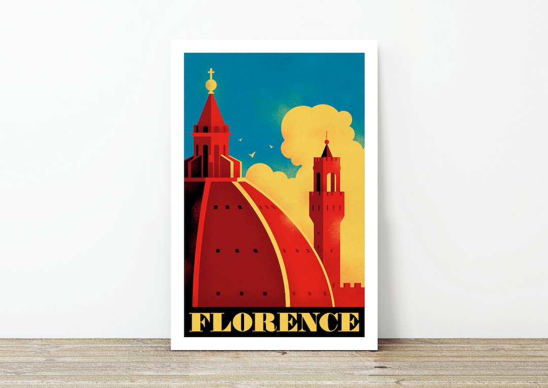 Florence Firenze Retro Travel Poster Unframed Print Only - Etsy