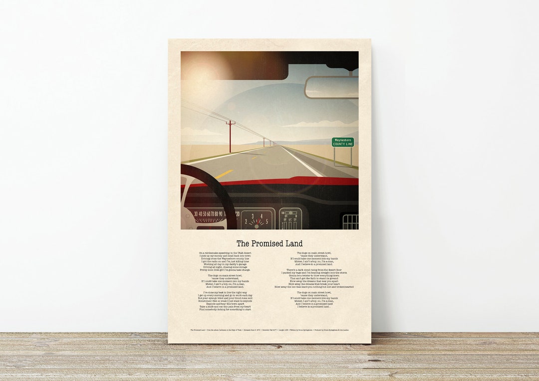 The Promised Land Bruce Springsteen Lyric Poster Unframed Print Only - Etsy