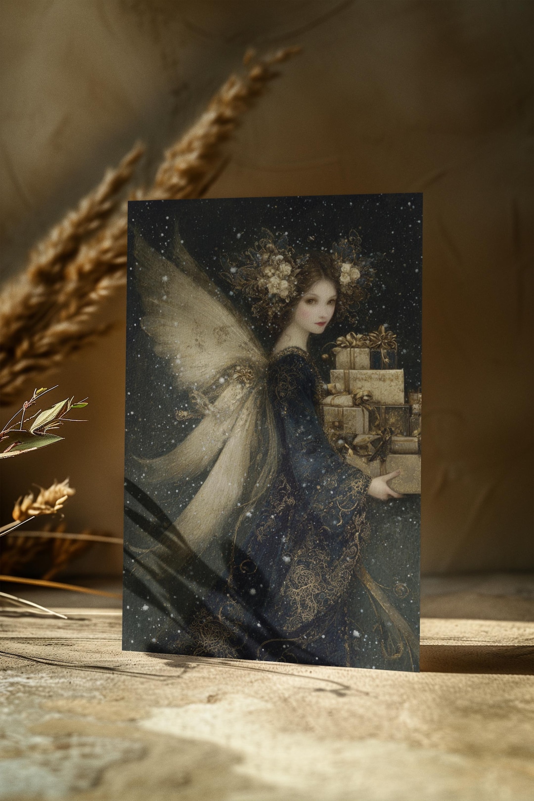 Fairy Angel Christmas Card | 5x7 One-sided Holiday Card | Enchanted ...