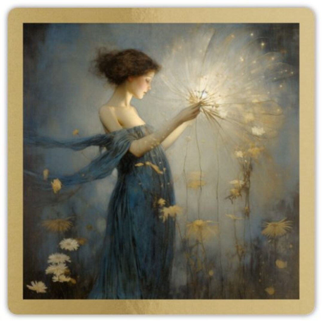 FAIRY & DANDELION STICKER New Design Huge 4 Inches, Fairytale Sticker ...