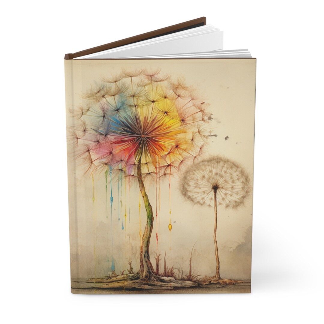 RAINBOW DANDELION JOURNAL, Dandelion Notebook, Cottagecore Notebook ...